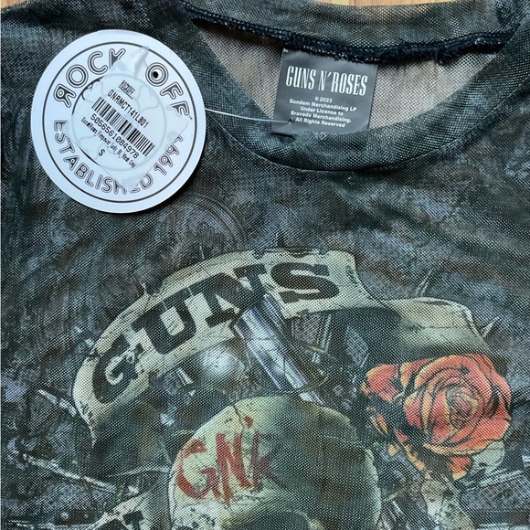 Guns N’ Roses | Tops | Guns N Roses Cropped Sheer Top Small | Poshmark